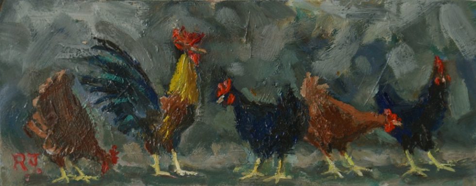 Cockerel and Hens II - Robert Jones