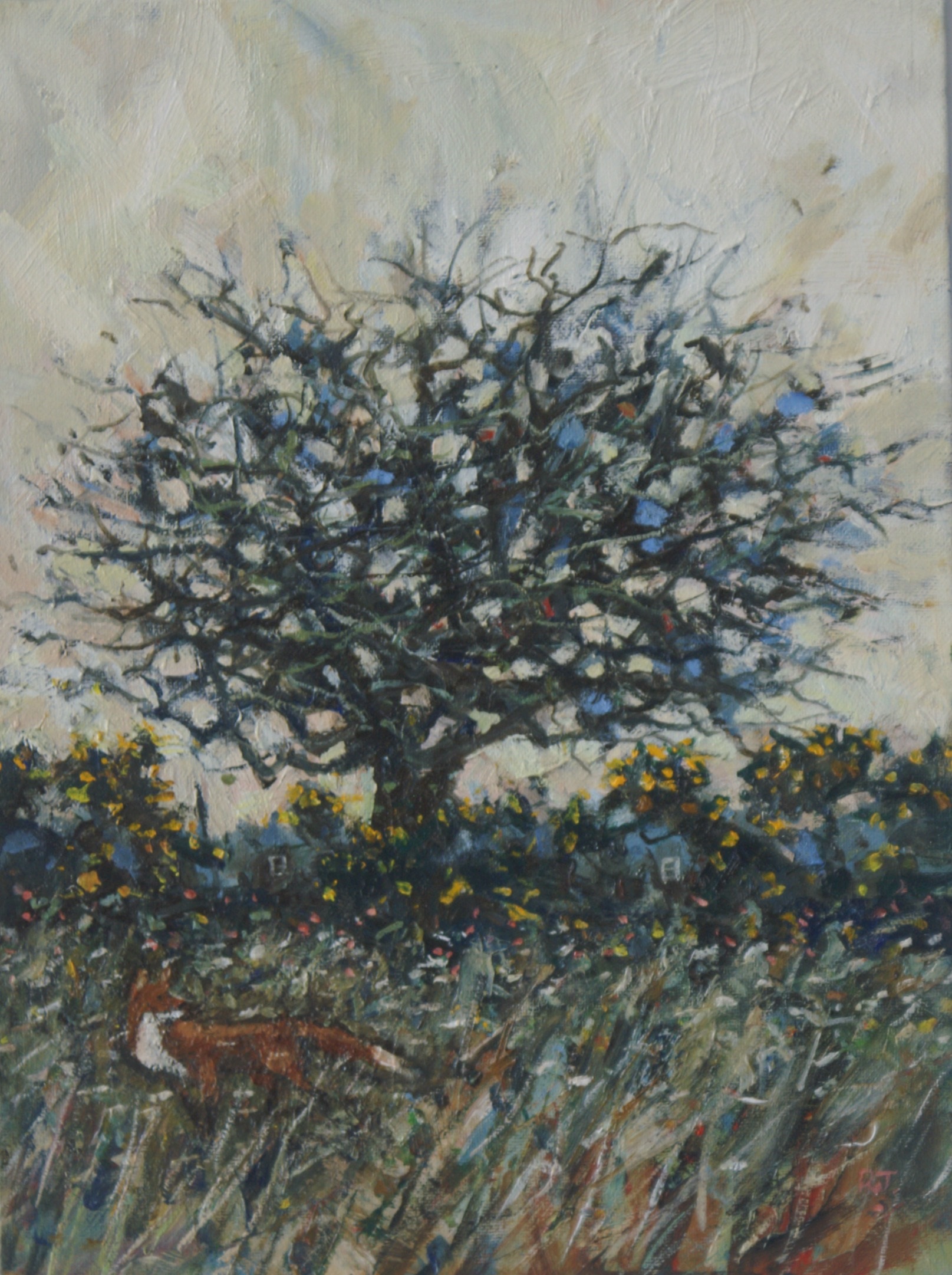 Winter Tree Crows and Fox - Robert Jones